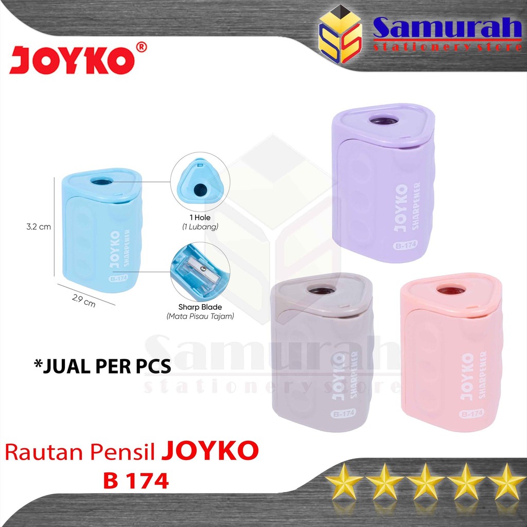 Jual Rautan Pensil Joyko B 174 isi 24 pcs / Pencil Sharpener B174 Trigonal | Shopee Indonesia