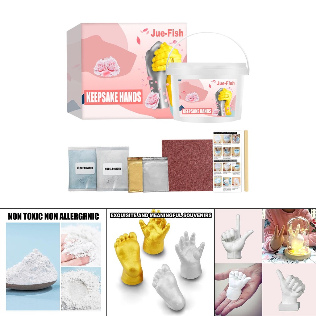 Jual Hand Foot Print Mold Powder Hand Casting Kit Baby Gift Plaster ...