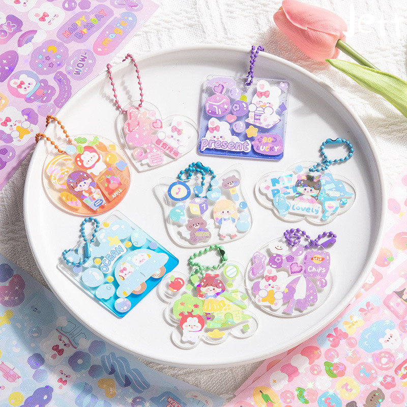 Jual [Ready]Gantungan Kunci Akrilik Keychain Transparan Sticker Lucu ...
