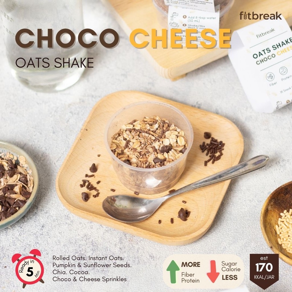 Jual Choco Cheese Oats Shake Fitbreak Overnight Oats/ Snack Sehat ...