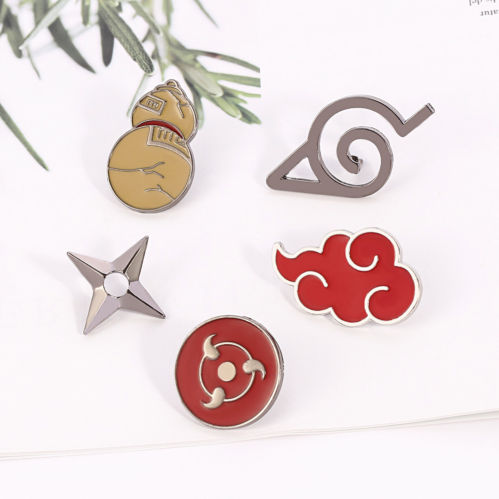 Jual Naruto Akatsuki Brooch Pin Konoha Village Ninja Uzumaki Uchiha ...
