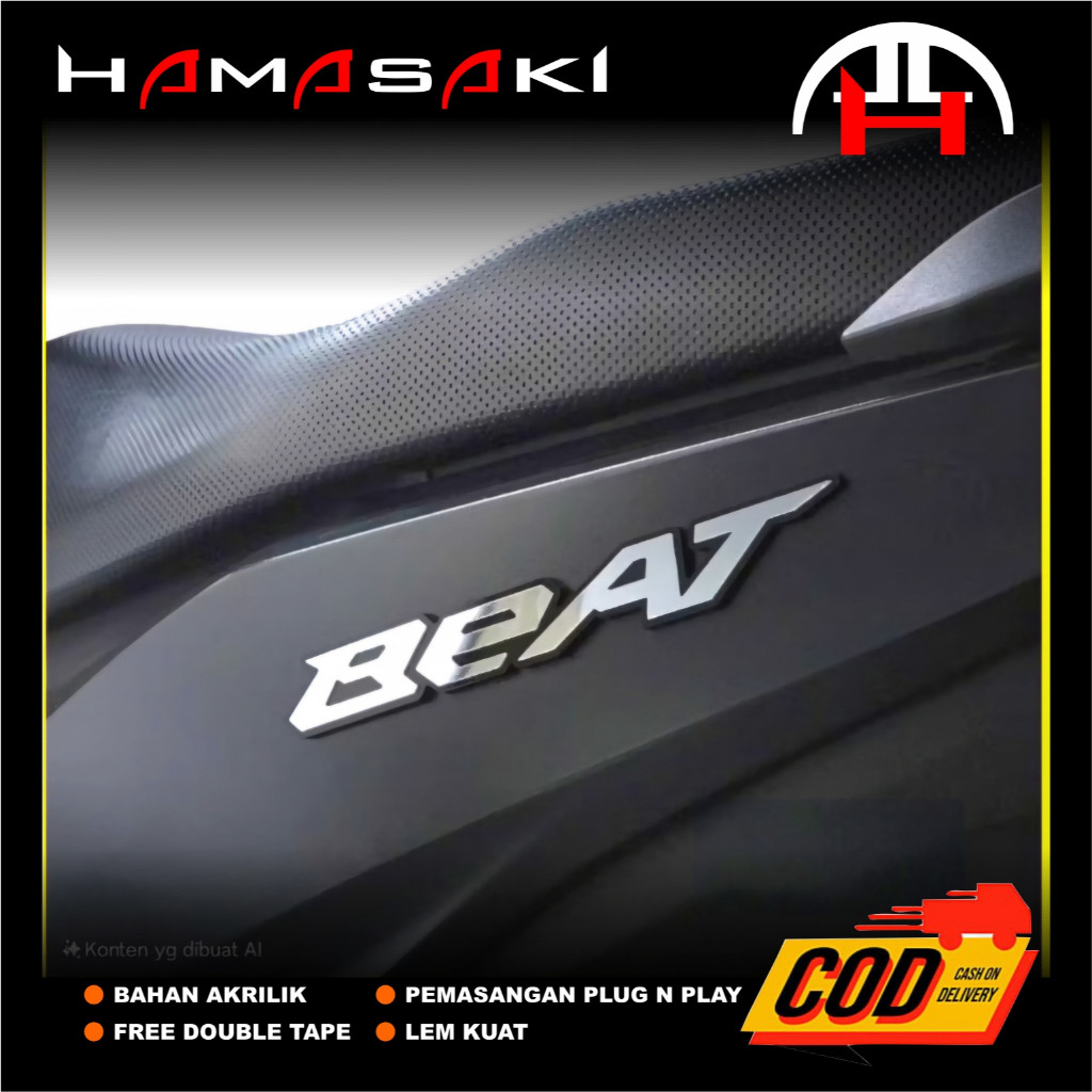 Jual Emblem Beat Timbul 2PCS Logo beat timbul Beat Mirror Anti Karat ...