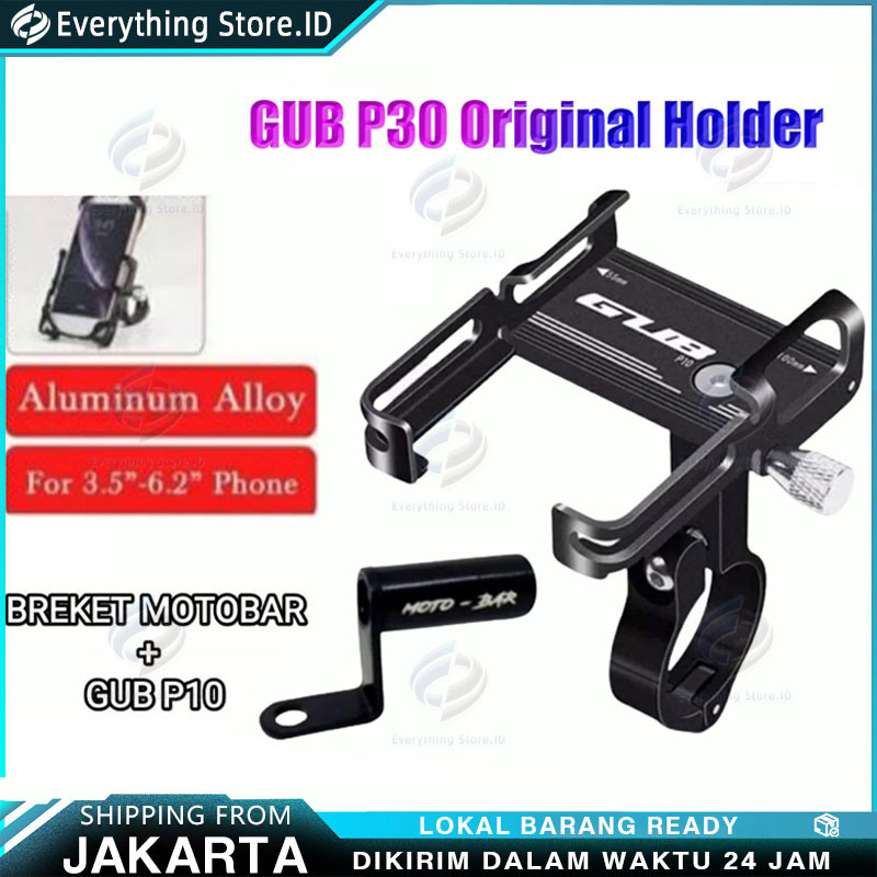 Jual GUB P30 Original Holder Handphone Dudukan Ponsel Aluminium Aloy/Holder Hp Motor Besi Stang ...