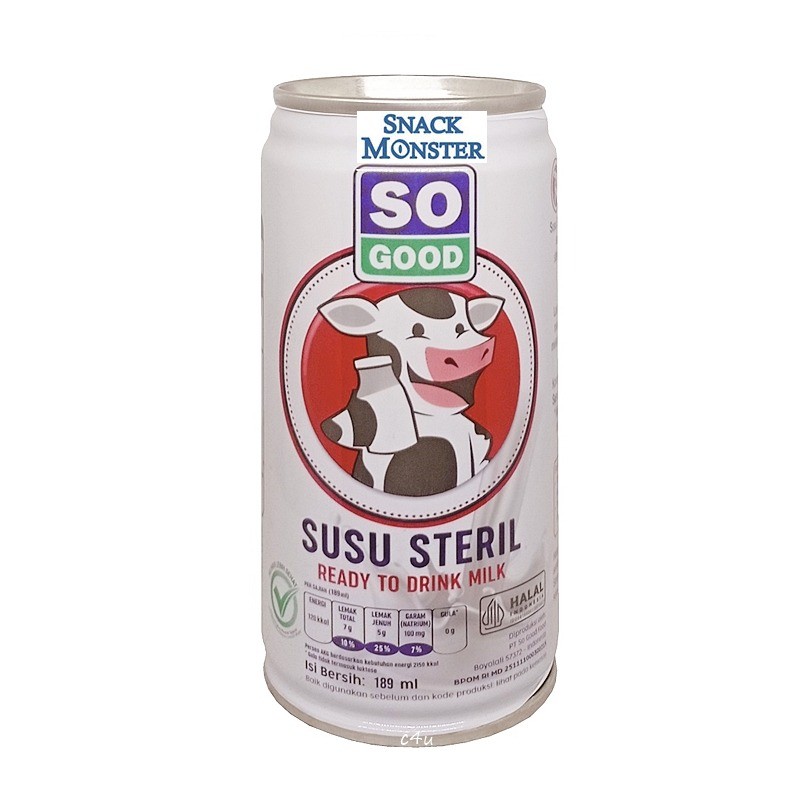 Jual Susu Sapi So Good Steril Kaleng - Netto 189 ml | Shopee Indonesia