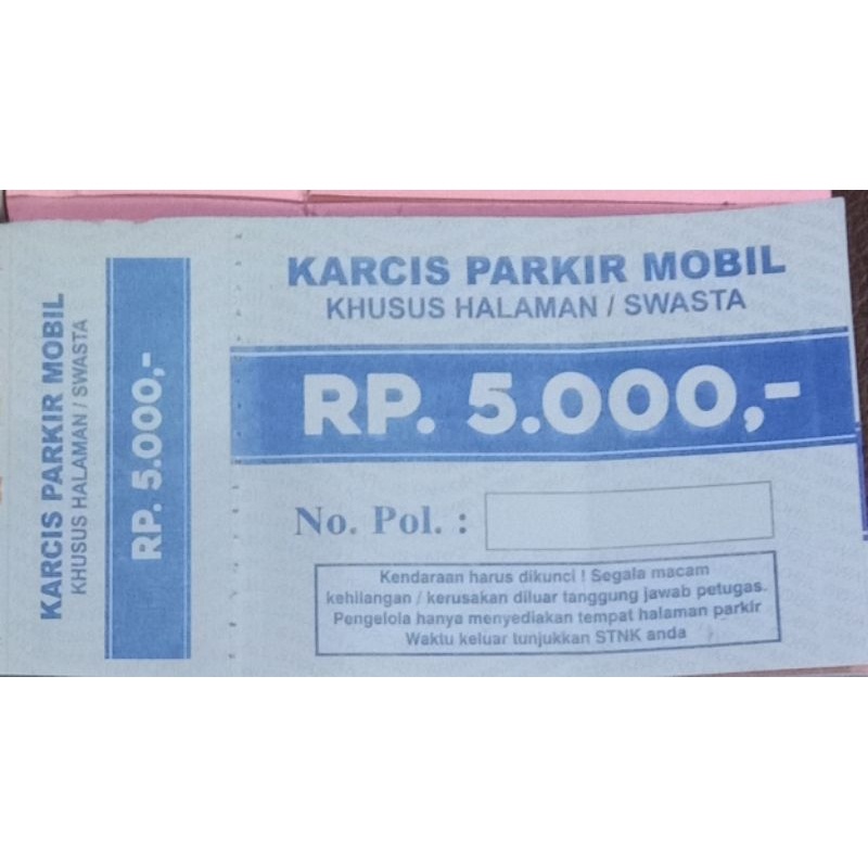 Jual Karcis parkir mobil 5000 br | Shopee Indonesia