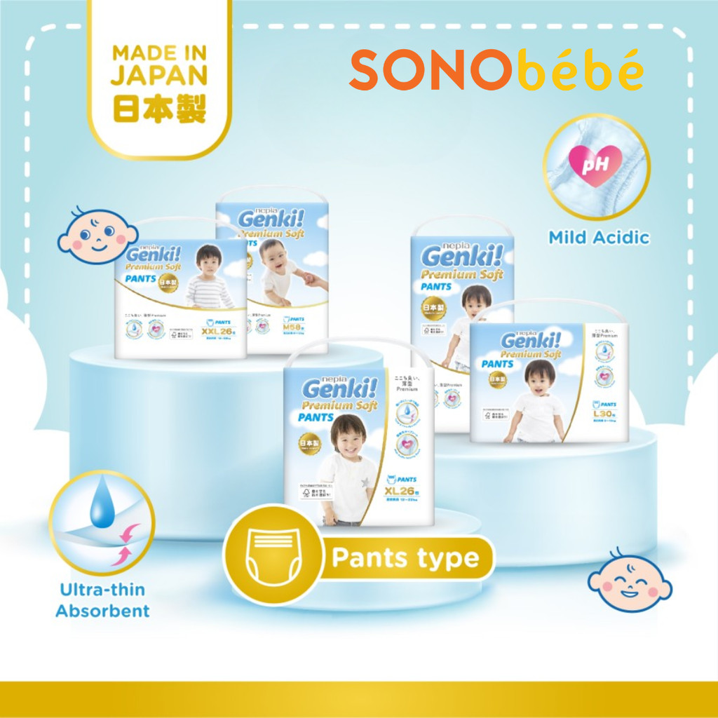 Jual Nepia Genki Diapers Premium Soft Pants Type - Popok Bayi Tipe Celana | Shopee Indonesia
