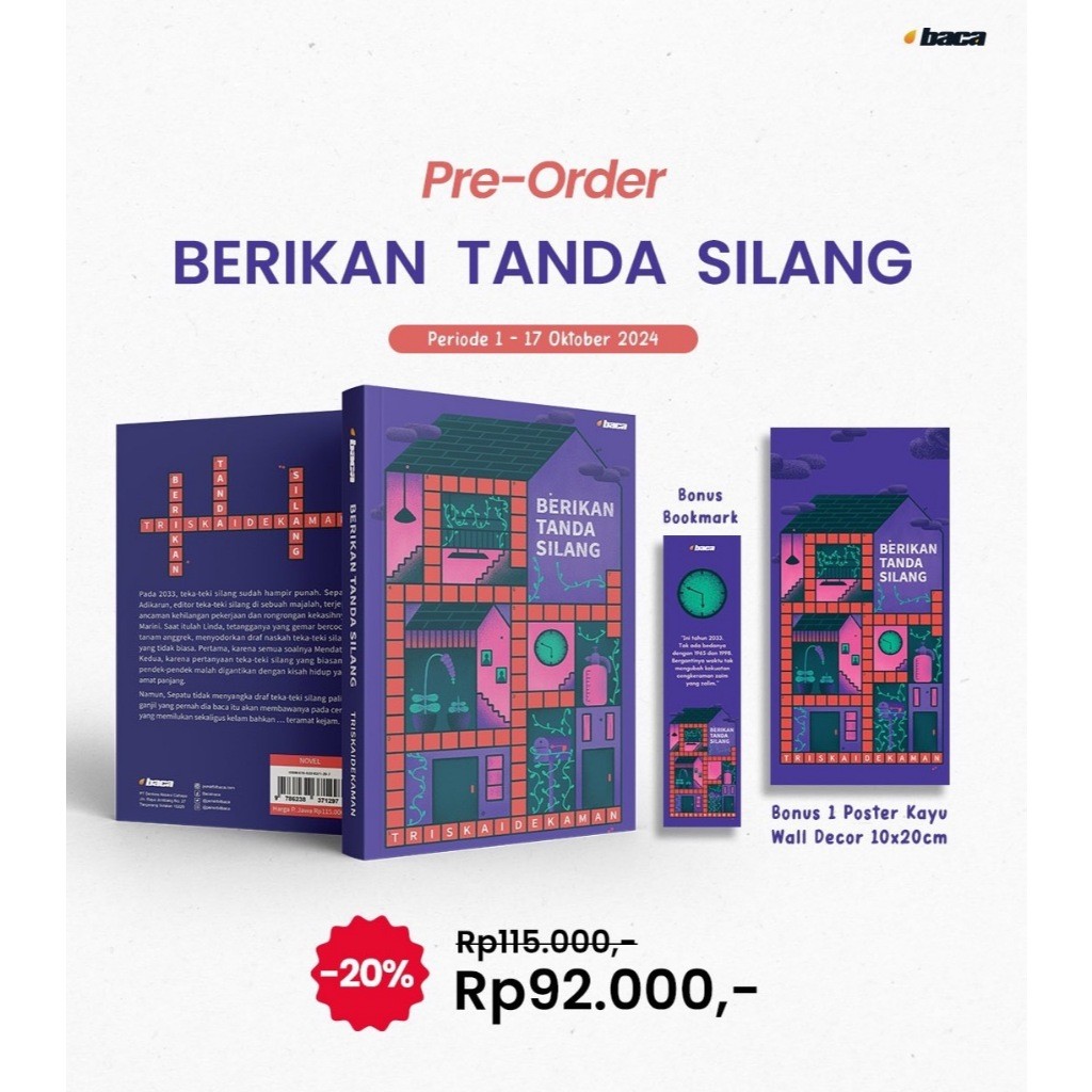 Jual Novel Berikan Tanda Silang - Karya Triskaidekaman - Penerbit Baca | Shopee Indonesia