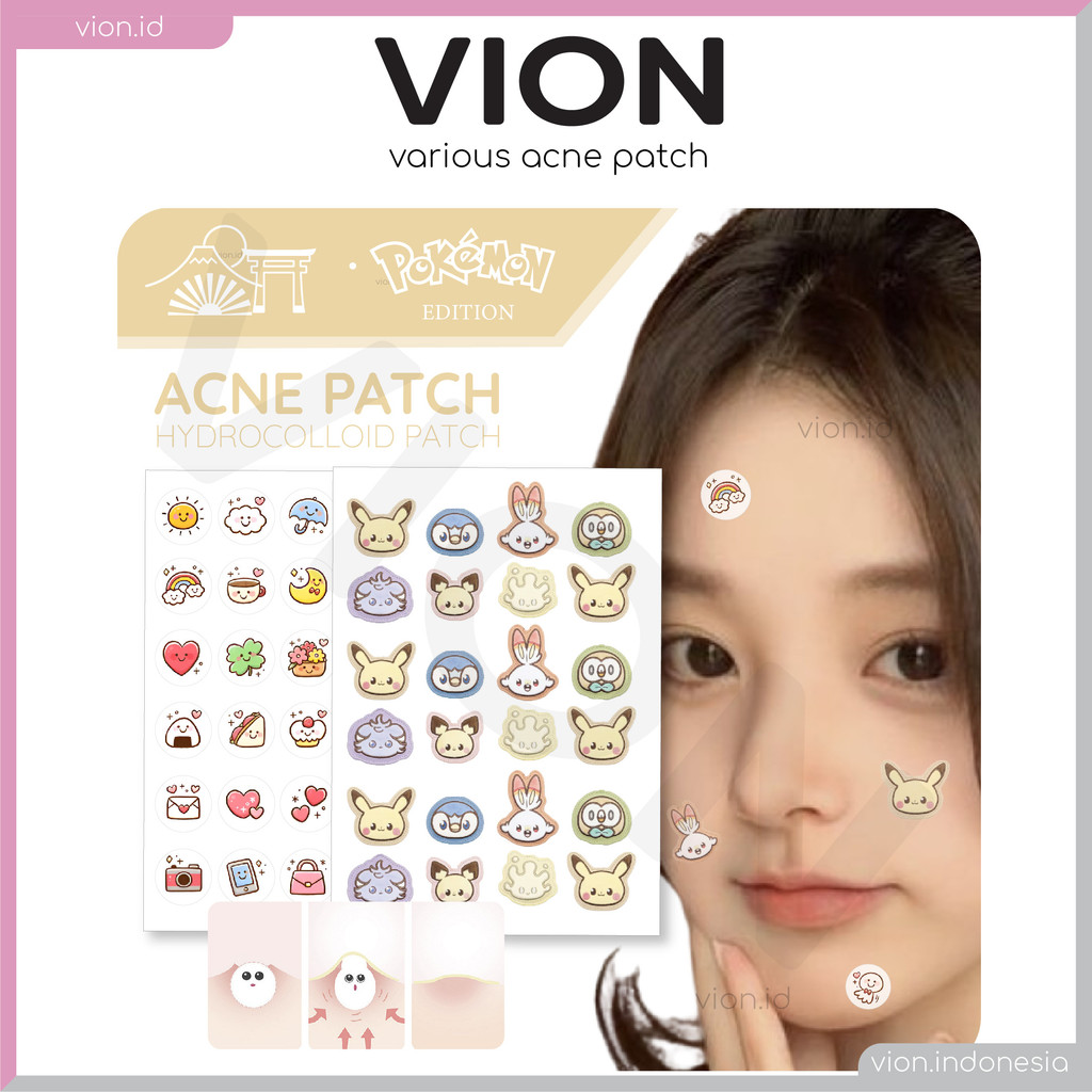 Jual VION Acne Patch Pokemon Pokepeace Edition Cute Kawai Treatment ...