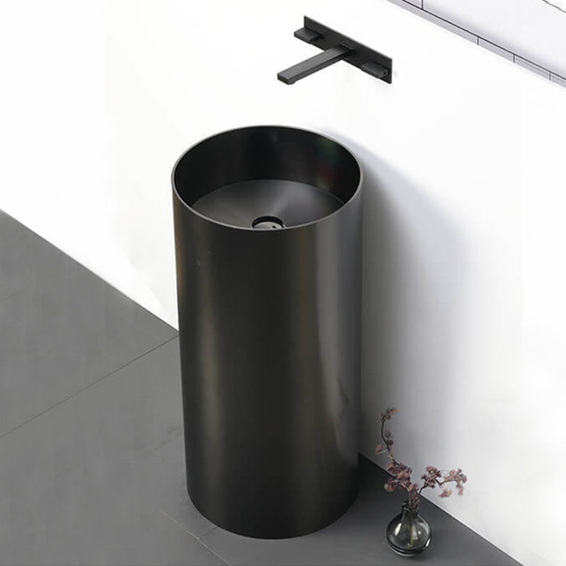 Jual Bathroom copper color freestanding round single bowl SUS 304 ...