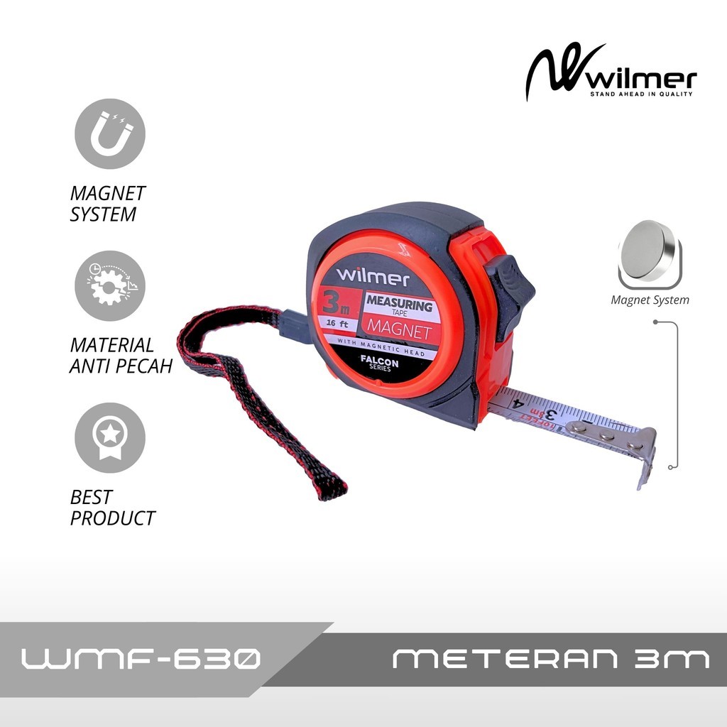 Jual TBL Meteran 3m / Meteran Tukang 3 m Magnetik System Series Falcon ...