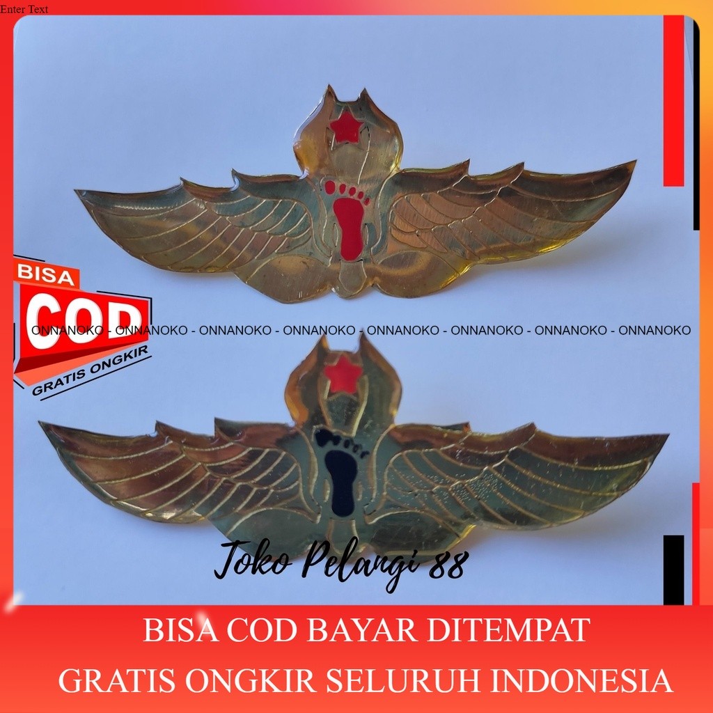 Jual [COD] Pin Wing Tapak Merah dan Hitam Pramuka Bintang Hitam Lencana ...