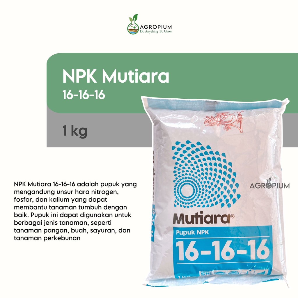 Jual Pupuk Meroke NPK MUTIARA 16-16-16 1 Kg Kemasan Pabrik | Shopee Indonesia