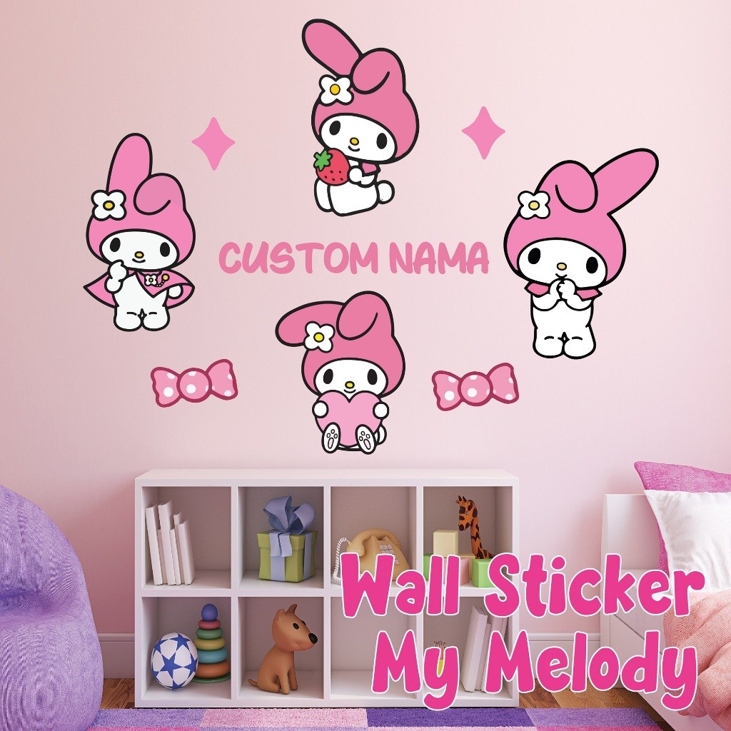 Jual Stiker Dinding Custom Nama My Melody Dekorasi Kamar Anak Wall ...