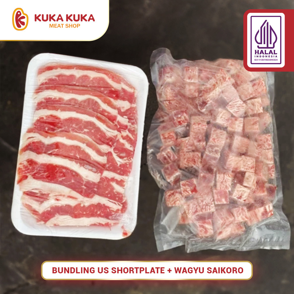 Jual Bundling Wagyu Saikoro Cubes 1 Kg + US Shortplate 1 Kg | Shopee ...