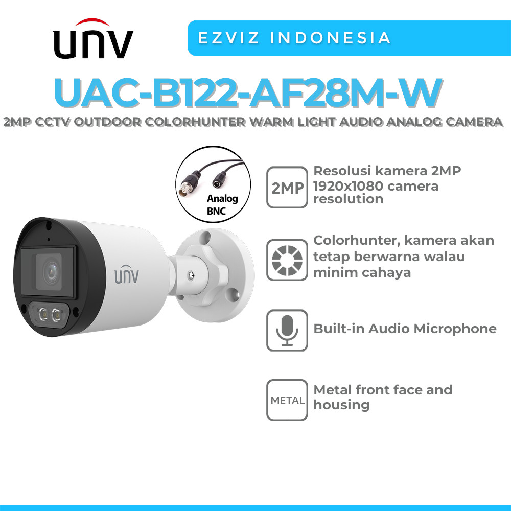Jual UNV UAC-B122-AF28M-W 2MP CCTV OUTDOOR COLORHUNTER WARM LIGHT AUDIO ANALOG CAMERA | Shopee ...