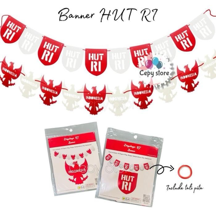 Jual Banner Dirgahayu RI / Bunting Flag HUT RI / Banner Merah Putih 17 ...