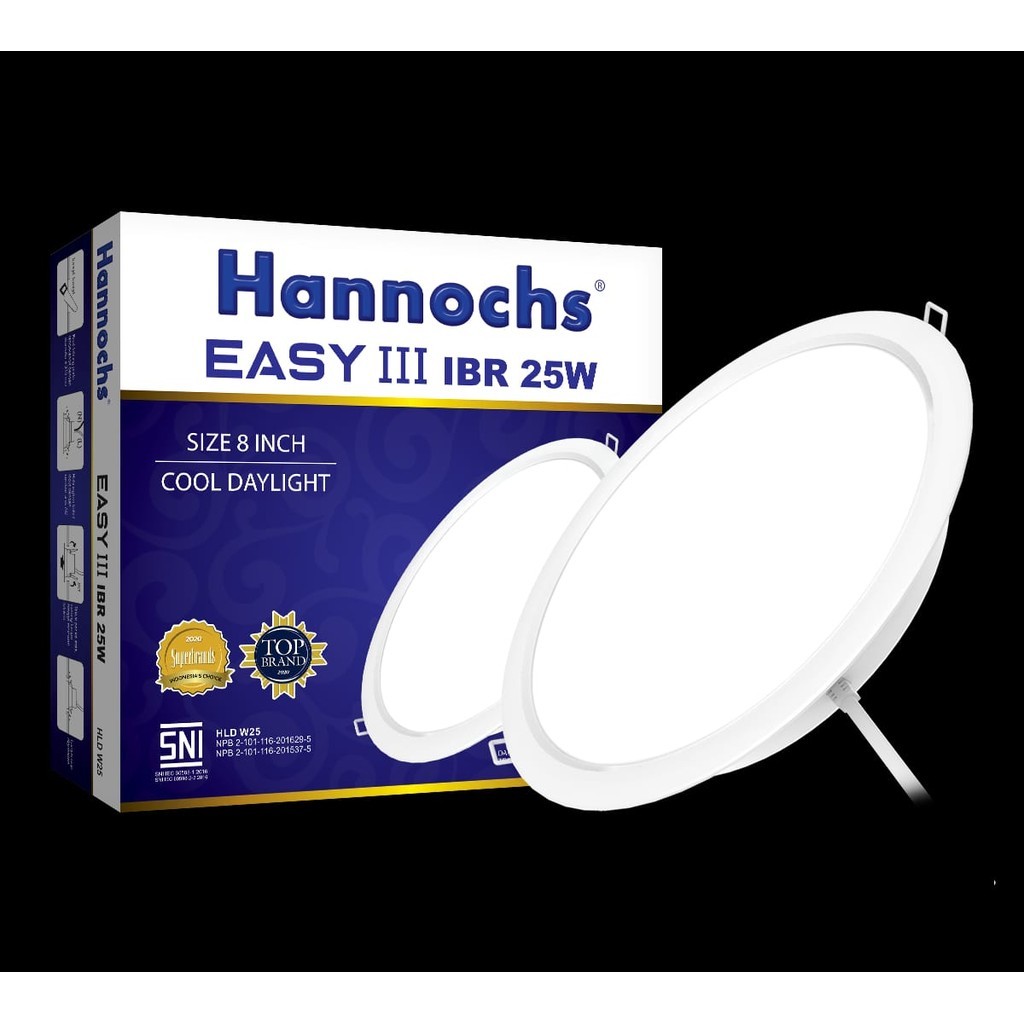 Jual Hannochs Easy LED Panel Downlight LED Bulat 3W/5W/7W/9W/12W/15W ...