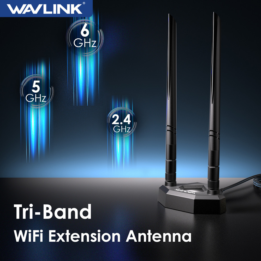 Jual WAVLINK WiFi 6E Tri-Band Extension Antenna 2.4GHz 5GHz 6GHz WiFi ...