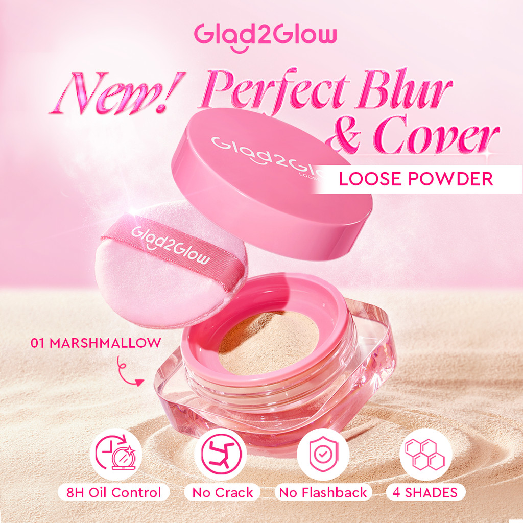 Jual [ New Launch ]Glad2Glow Perfect Blur&Cover Loose Powder Finishing ...