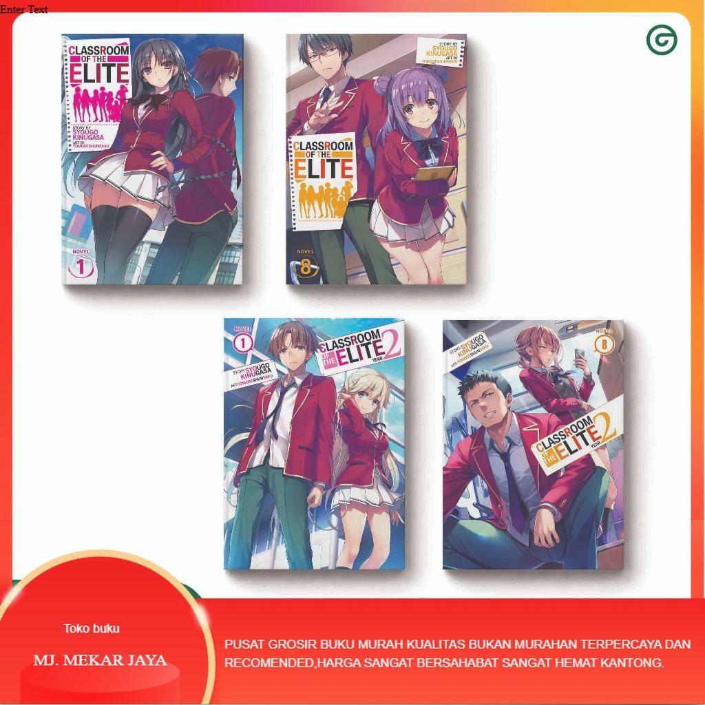 Jual Buku Buku Novel COTE Classroom of the Elite 1St Year (1 - 11.5 ...