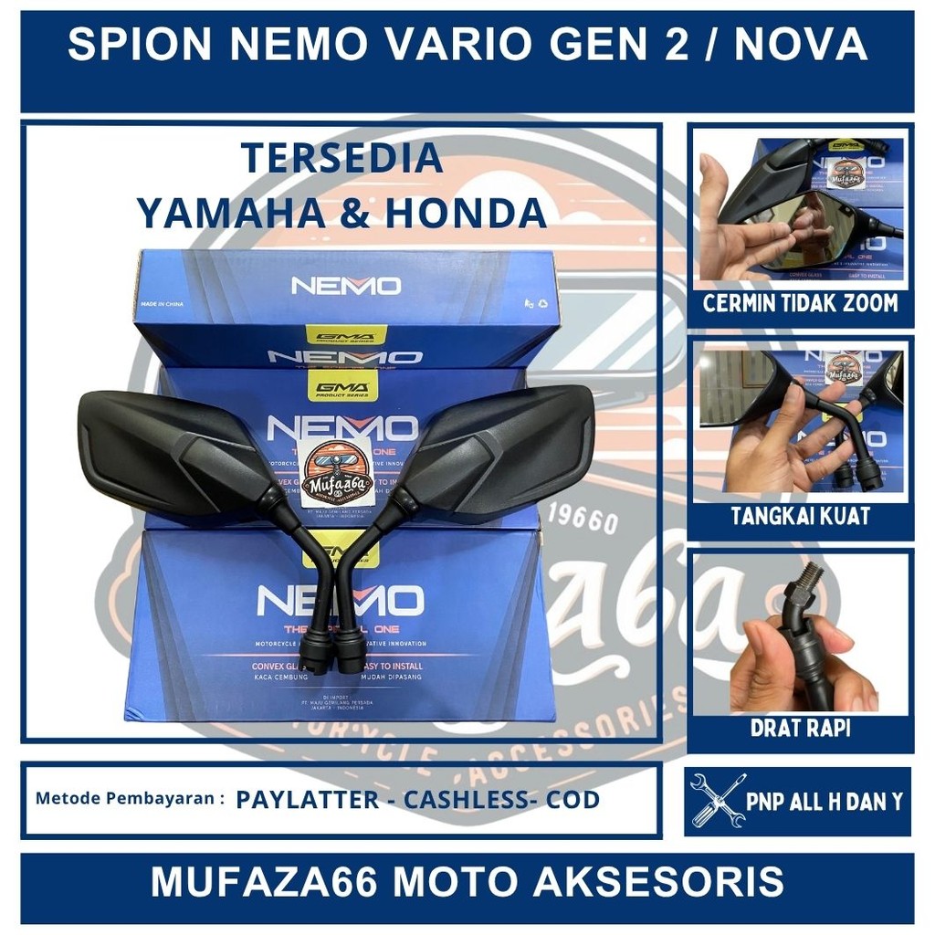 Jual Spion Vario 125 Gen 2 1372 Nova Short NEMO Tangkai Pendek ...