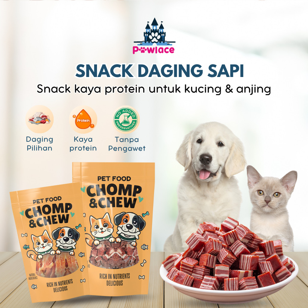 Jual Dog Cat Treats Meat Cube - Snack Anjing Kucing Dental Chew Daging ...