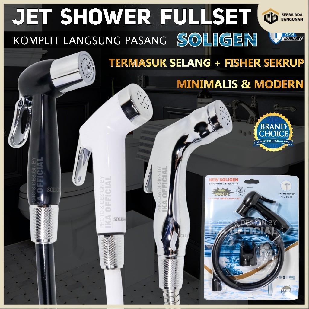 Jual SAB Jet Shower SOLIGEN Set Kepala Washer Toilet Cebok Chrome ...