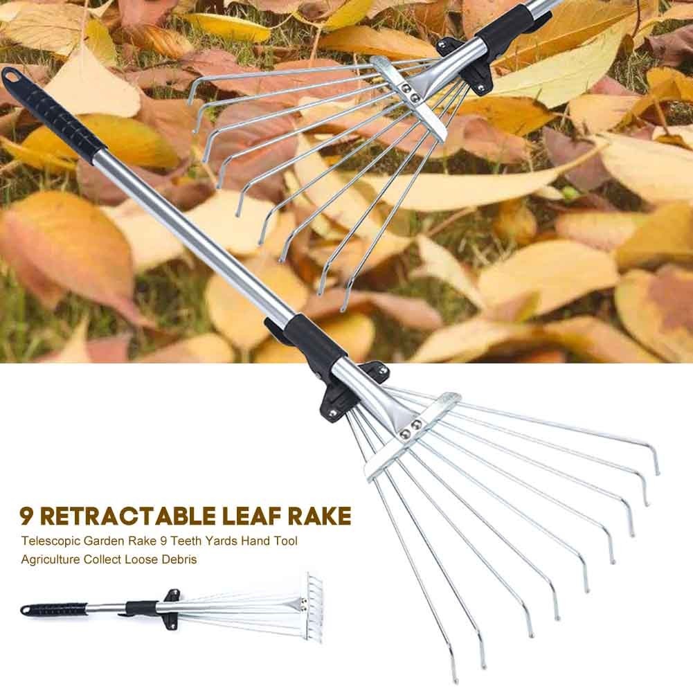 Jual Yard Lawn Collect Loose Debris Garden Rake Fan Broom Stainless ...