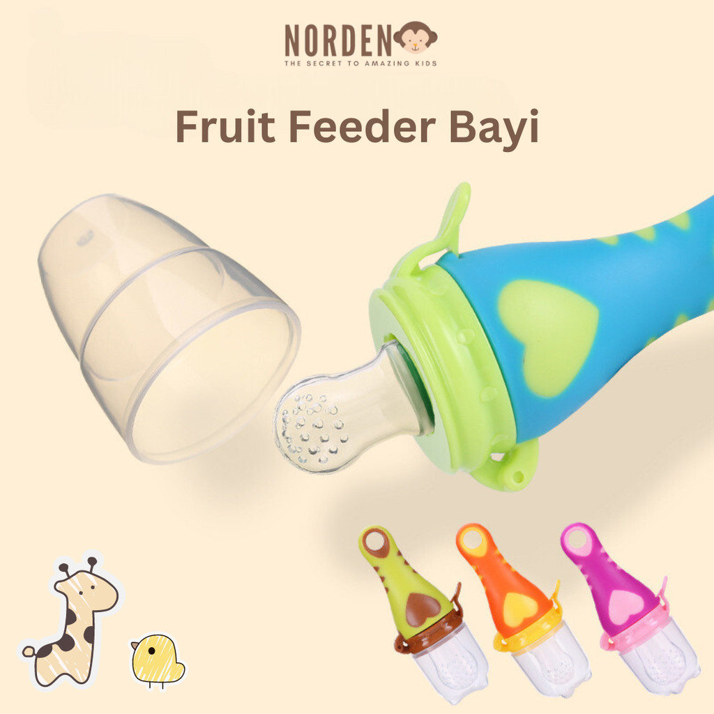 Jual Pulp Fruit Feeder / Dot Buah Bayi Panjang Sillicone 6m+ / Kompeng ...