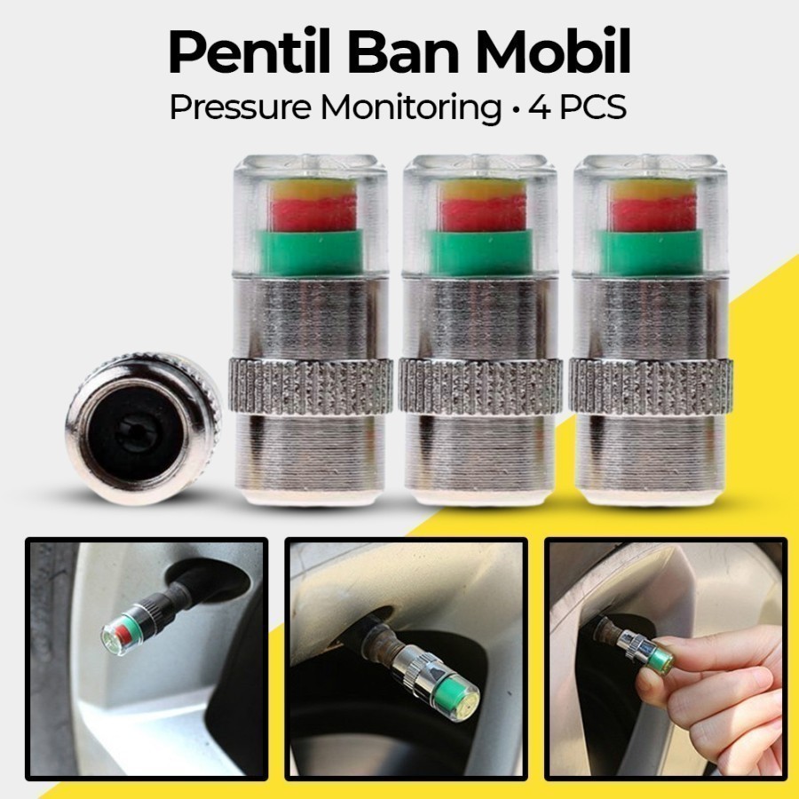 Jual Pentil Ban Mobil Tire Valve Cap Pressure Monitoring 4 PCS | Shopee ...