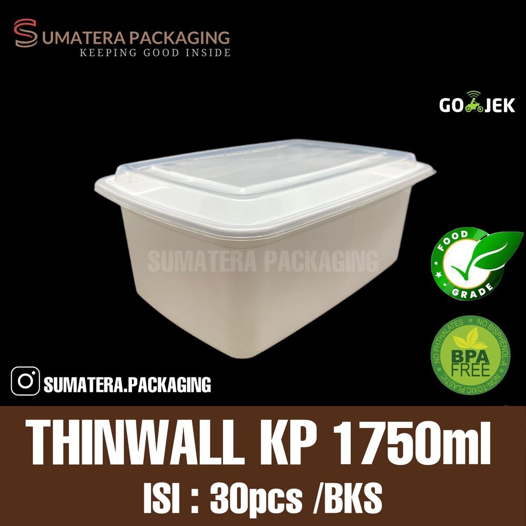 Jual Thinwall Rectangle KP 1750ml food container 1750 easypack | Shopee Indonesia