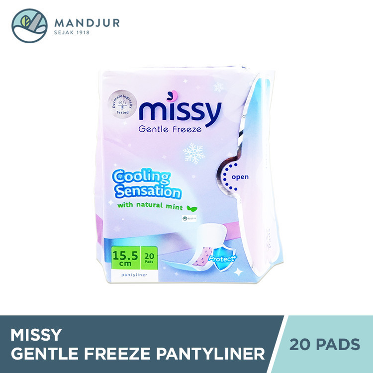 Jual Missy Gentle Freeze Pantyliner 20 Pads - Mencegah Bau Bakteri dan ...