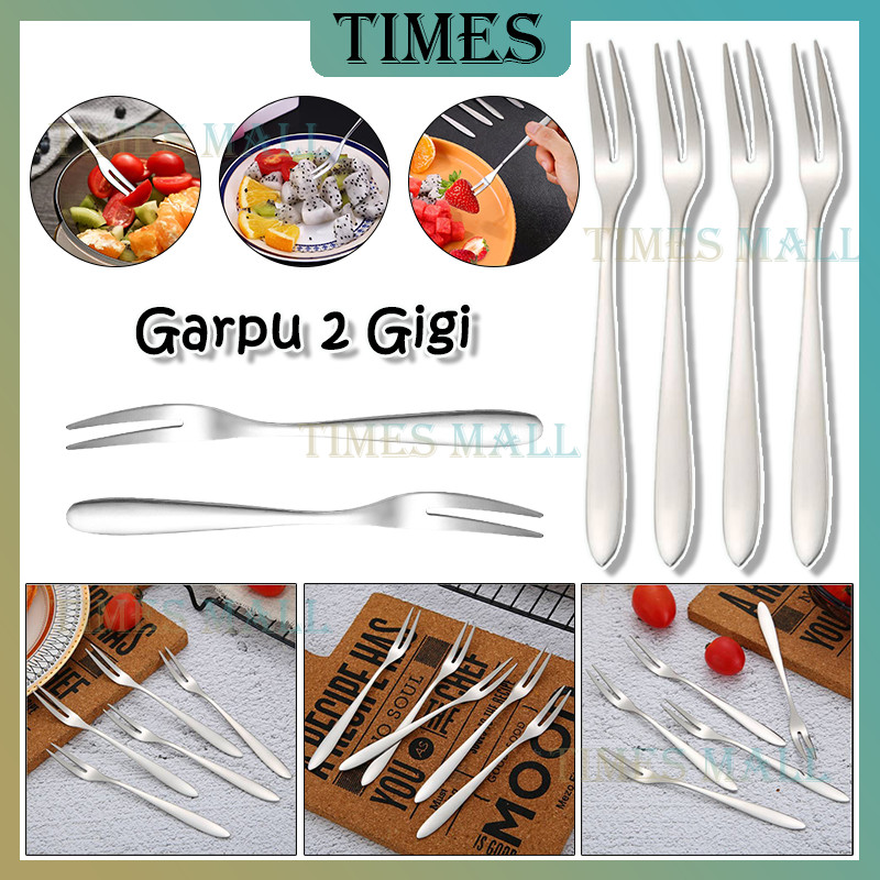 Jual Garpu Buah Stainless Steel /2 Gigi Garpu Kue/2 Gigi Garpu Dessert ...