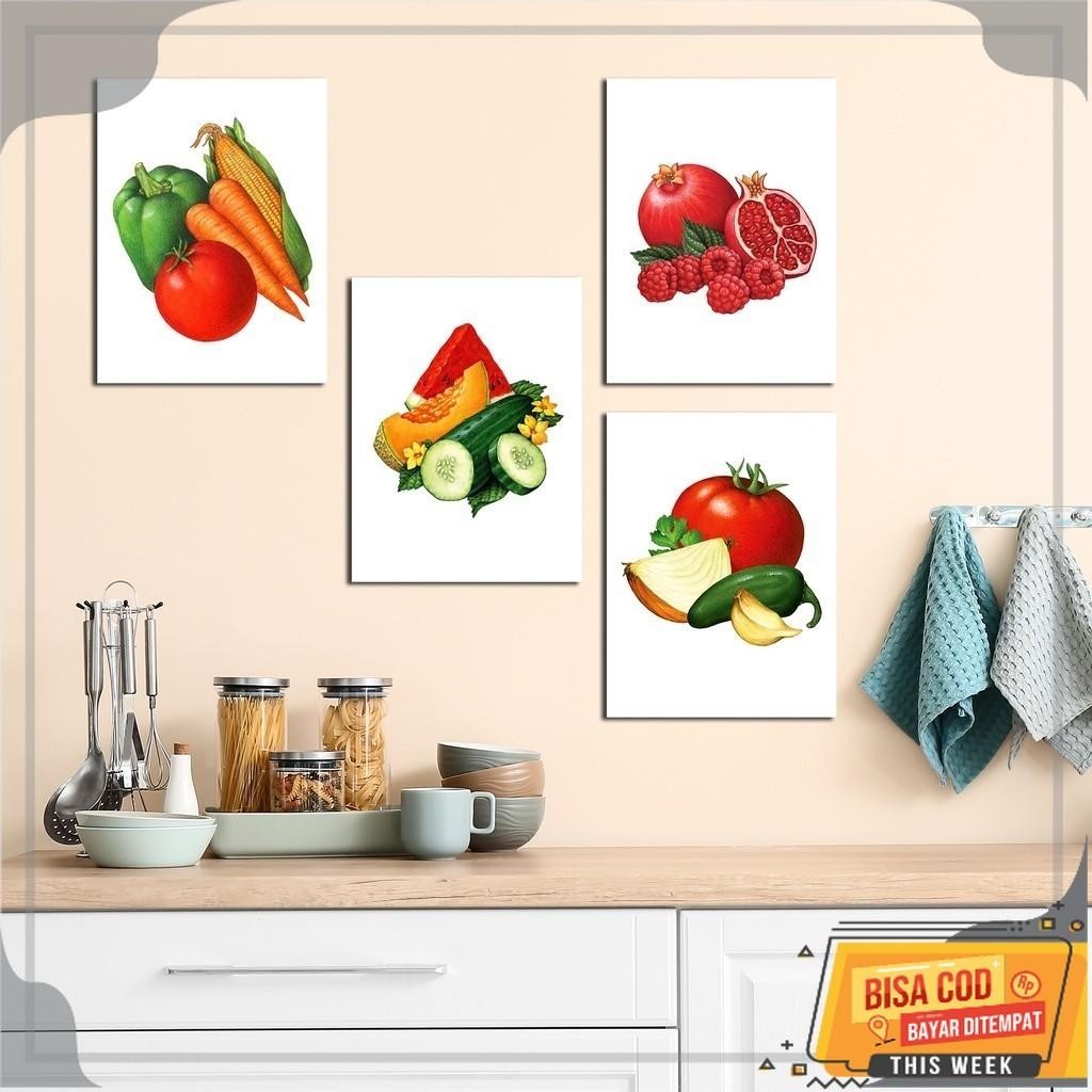 Jual POSTER KAYU - HIASAN DINDING MDF152 DAPUR BUAH SAYURAN WALL DEKOR ...