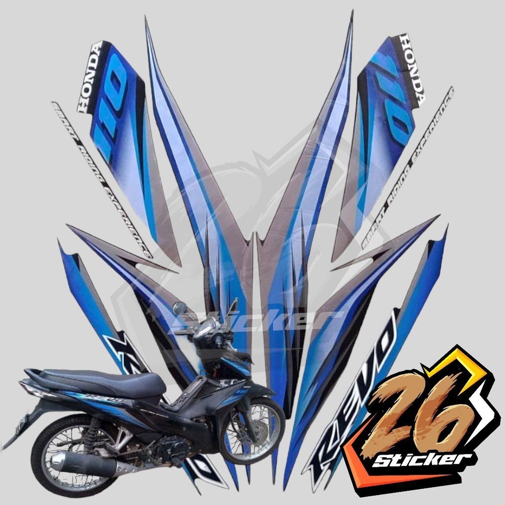 Jual STICKER STIKER POLET LIS STRIPING MOTOR FULL BODY HONDA REVO 110 ...