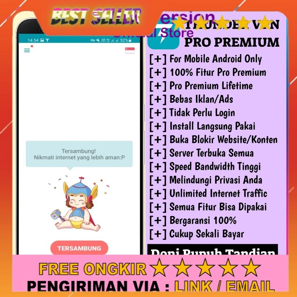 Jual Beli 1 Gratis 1 Thunder VPN Pro Premium Mobile Android Full ...