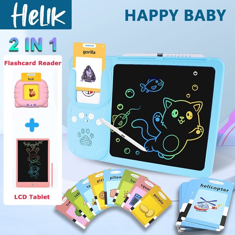 Jual GH56TY Mainan Belajar Anak 2 In 1 Flash Card Reader Papan Gambar ...