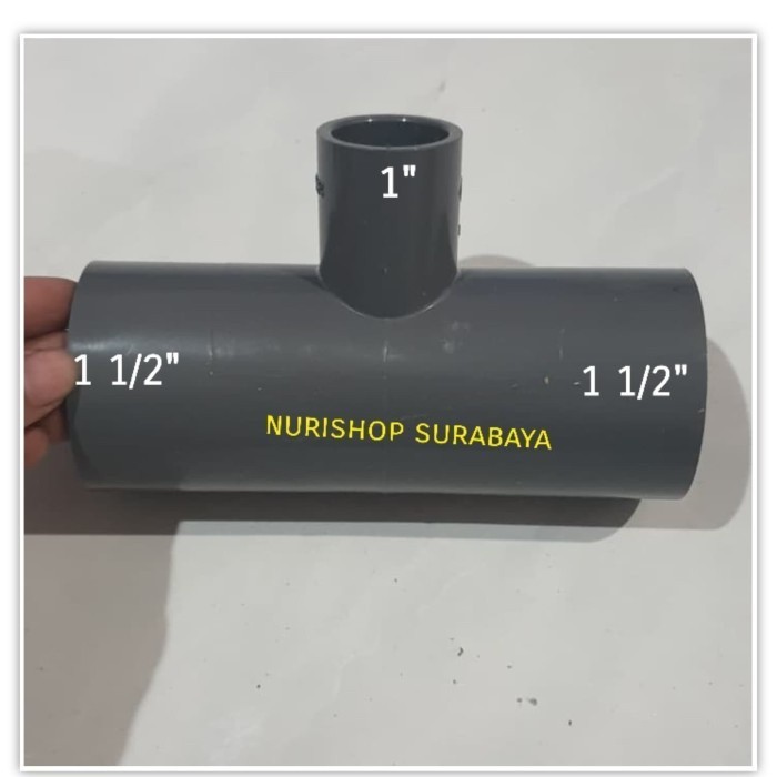 Jual Tee pvc 1 1/2" x 1"/ Tee Reducer/ Tee sok pvc 1 1/2"x1" AW RUCIKA ...