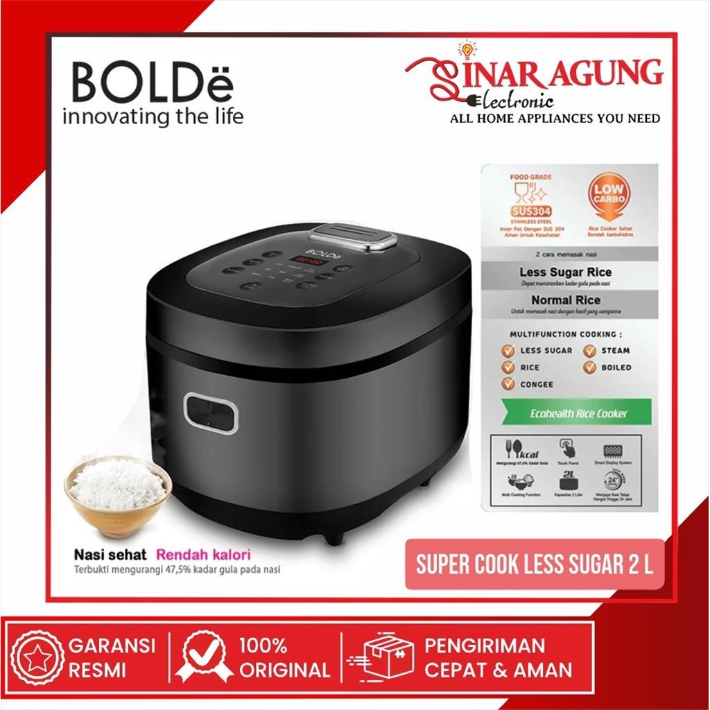 Jual MAGIC COM / RICE COOKER DIGITAL BOLDE SUPER COOK LESS SUGAR ...