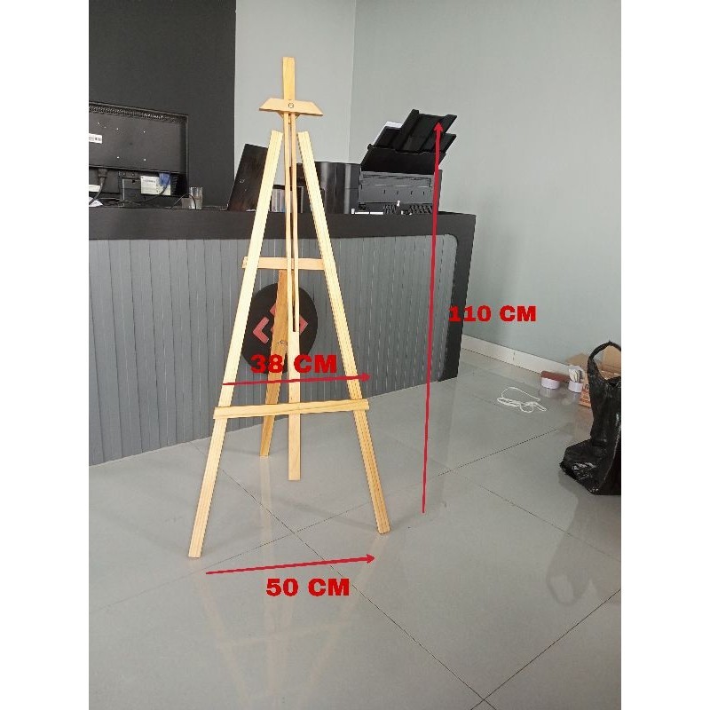 Jual Wooden Easel Stand Tripod Kayu Besar Stand Kayu Besar | Shopee ...