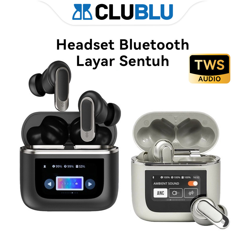 Jual Headset Bluetooth Layar Sentuh ANC TWS HIFI Stereo Super Bass Anti ...