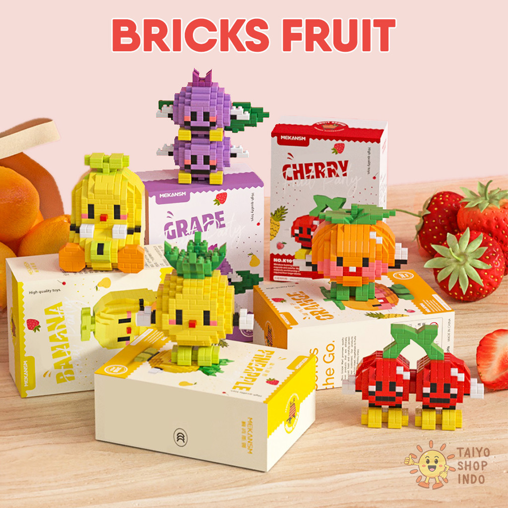 Jual TAIYO Mainan Bricks Block Fruit Buah 3D Balok Susun Karakter ...