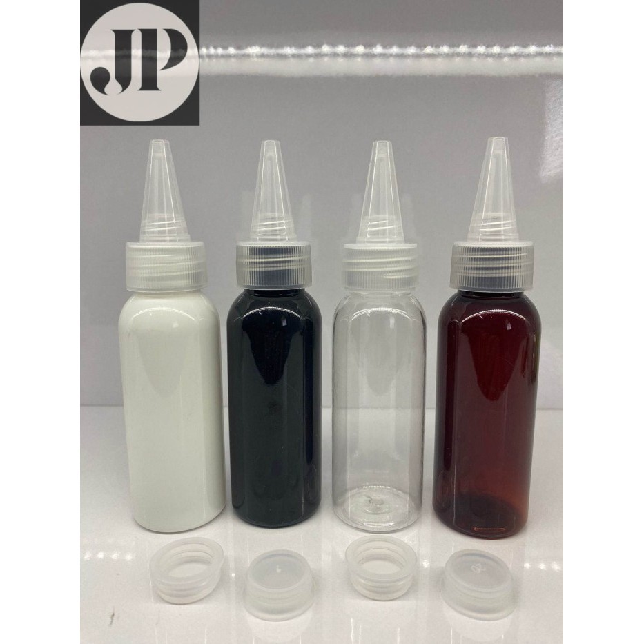 Jual BOTOL BR 60 ML N24 PUTIH CLEAR HITAM AMBER TUTUP KERUCUT CLEAR ...