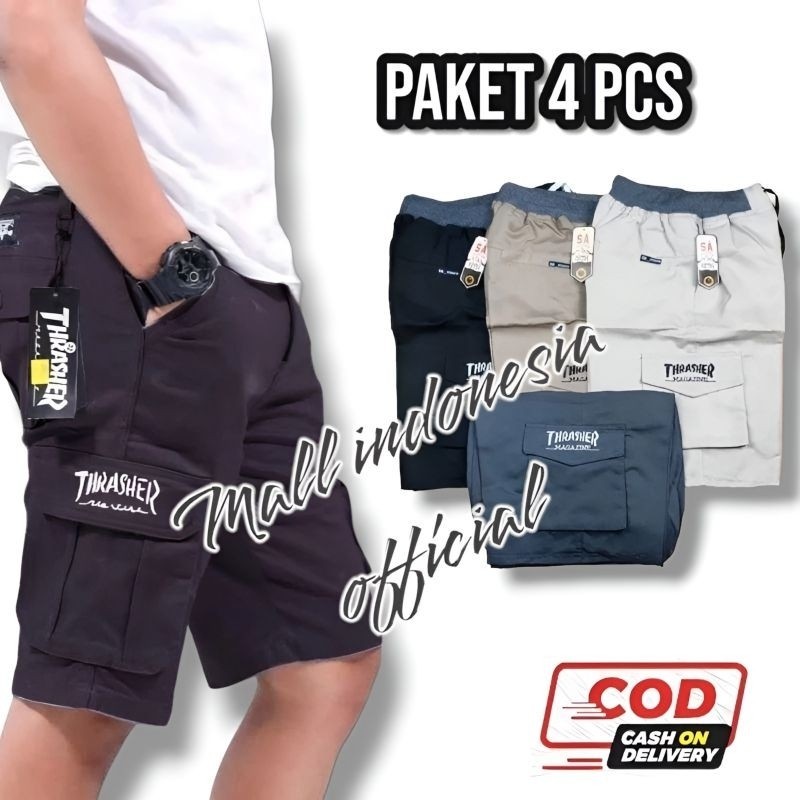 Jual BISA COD!!! Bundle 4 Pcs Celana Jumbo Pendek Pria Cargo / Kargo ...