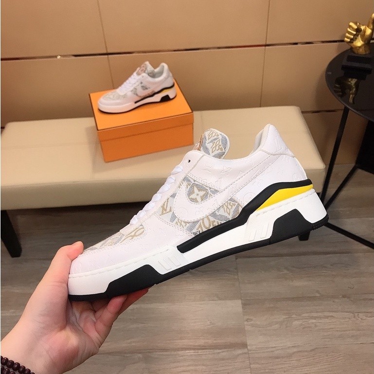 Jual Louis Vuitton x Nike Air Force1 Low Cut Basketball Shoes Sneakers Men and Women White/Grey ...