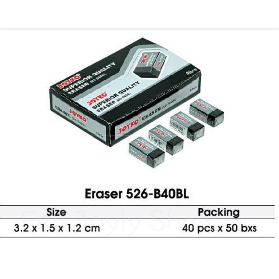Jual Penghapus / Eraser Hitam Kecil merk Joyko B40BL | Shopee Indonesia