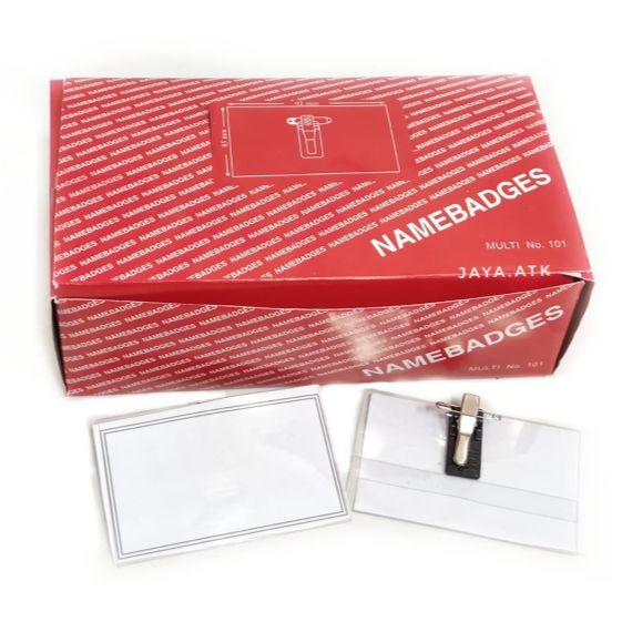 Jual Name Tag MULTI Jepit + Peniti / Namebadges Tanda Peserta 50pcs ...