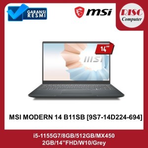 Jual MSI Modern 14 B11SB Core i5-1155G7 8Gb 512Gb MX450 2GB W10 ...
