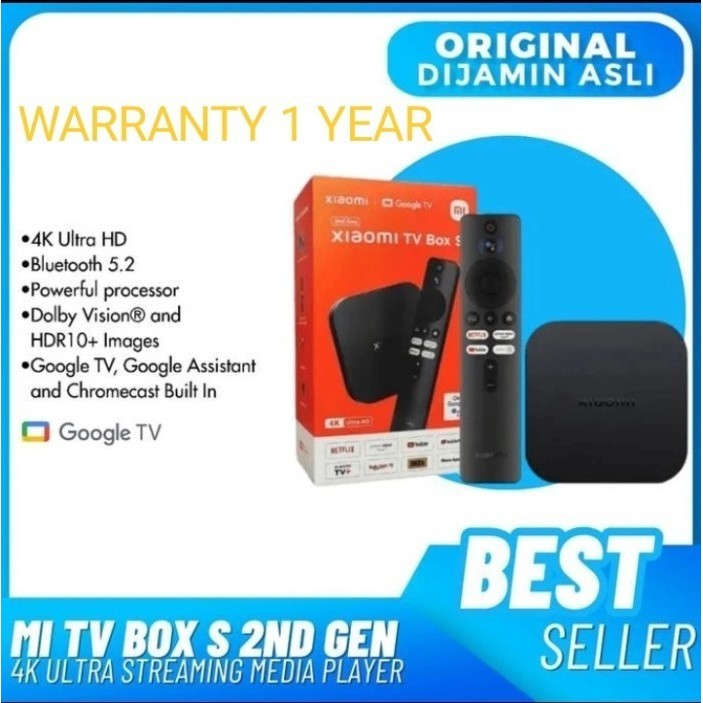 Jual xiomi mi box s 4k gen 2 android smart tv box ori | Shopee Indonesia