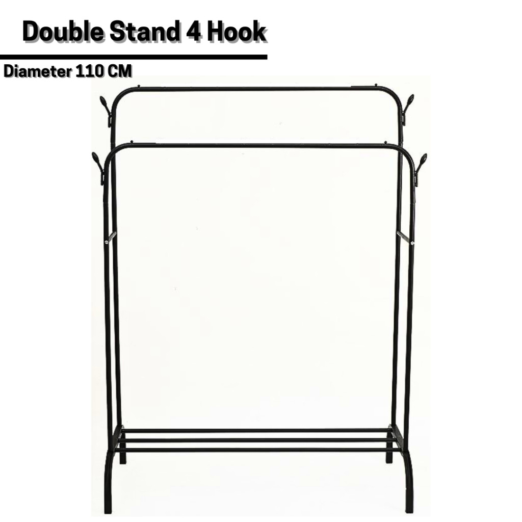 Jual GT65R Double Stand Hanger Diameter 110 CM 2 Hook Rak Gantungan ...